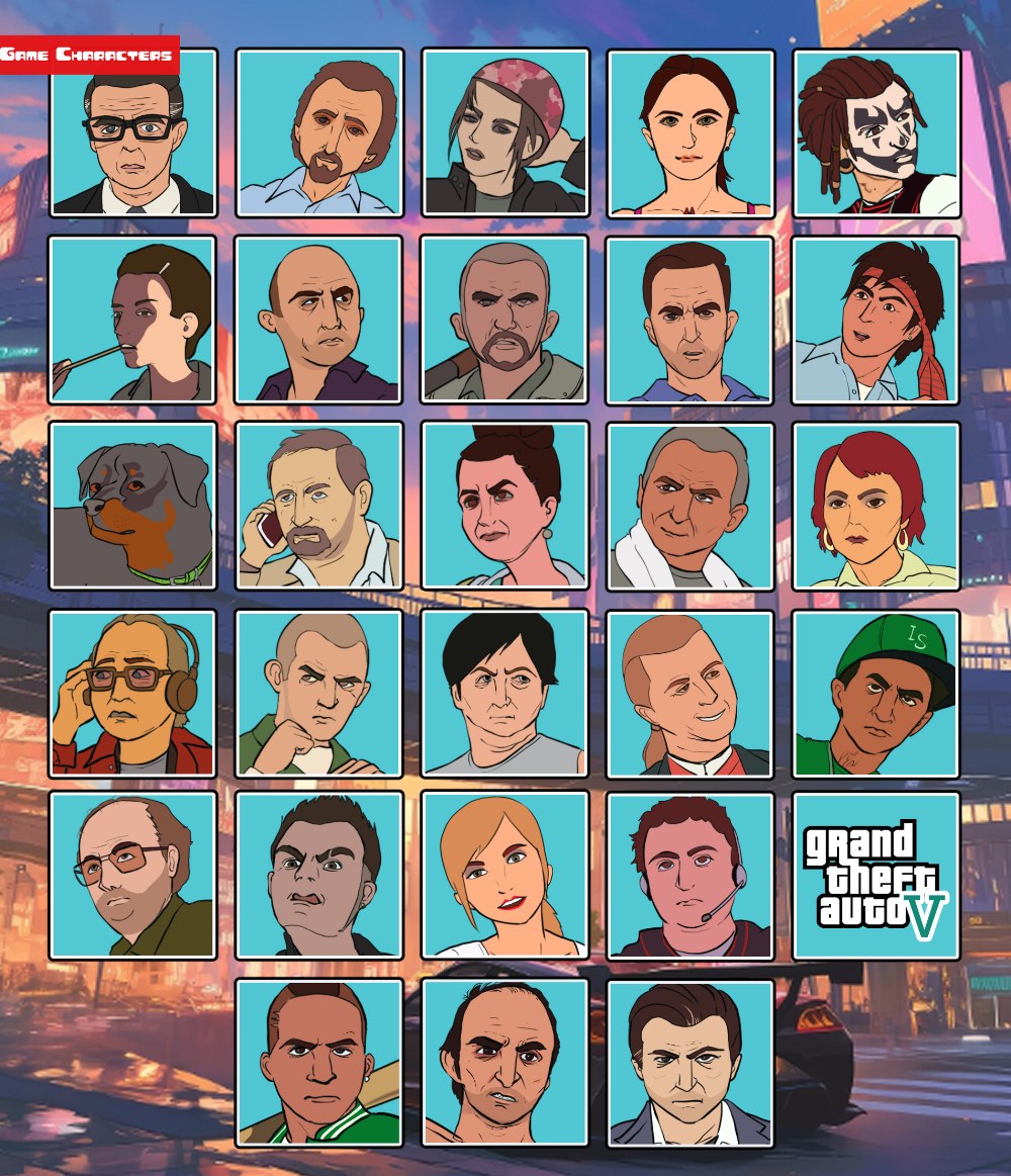 Grand Theft Auto V : Liste des personnages - Game Characters